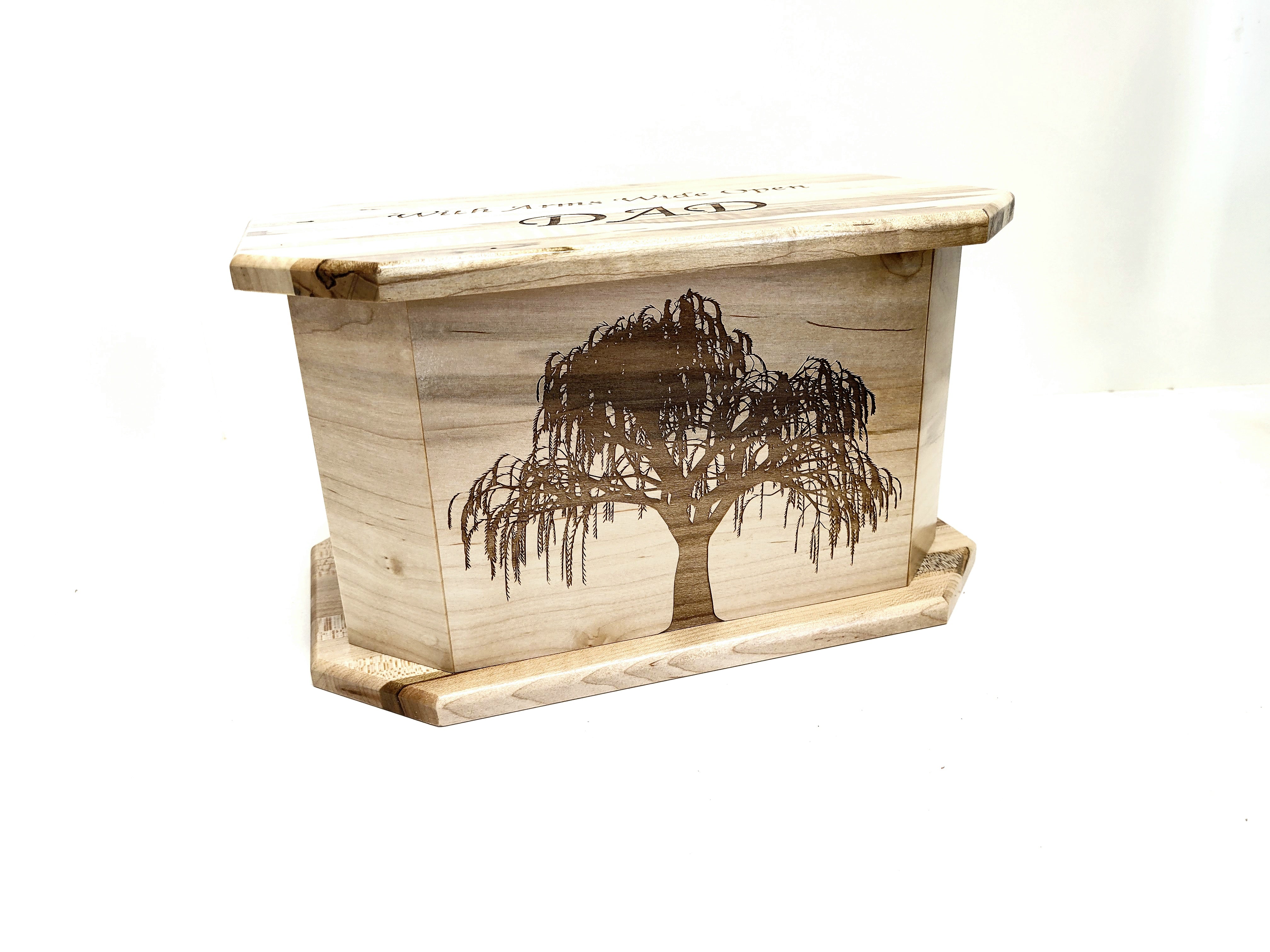 Weeping Willow Tree Urn Add Text, Personalized Handmade Custom Wood ...