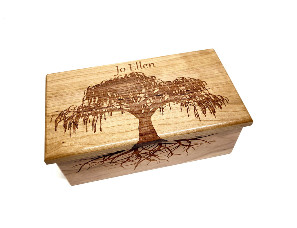 Custom Engraved Tree of Life Traditional Wind Up Music Box Choose Song