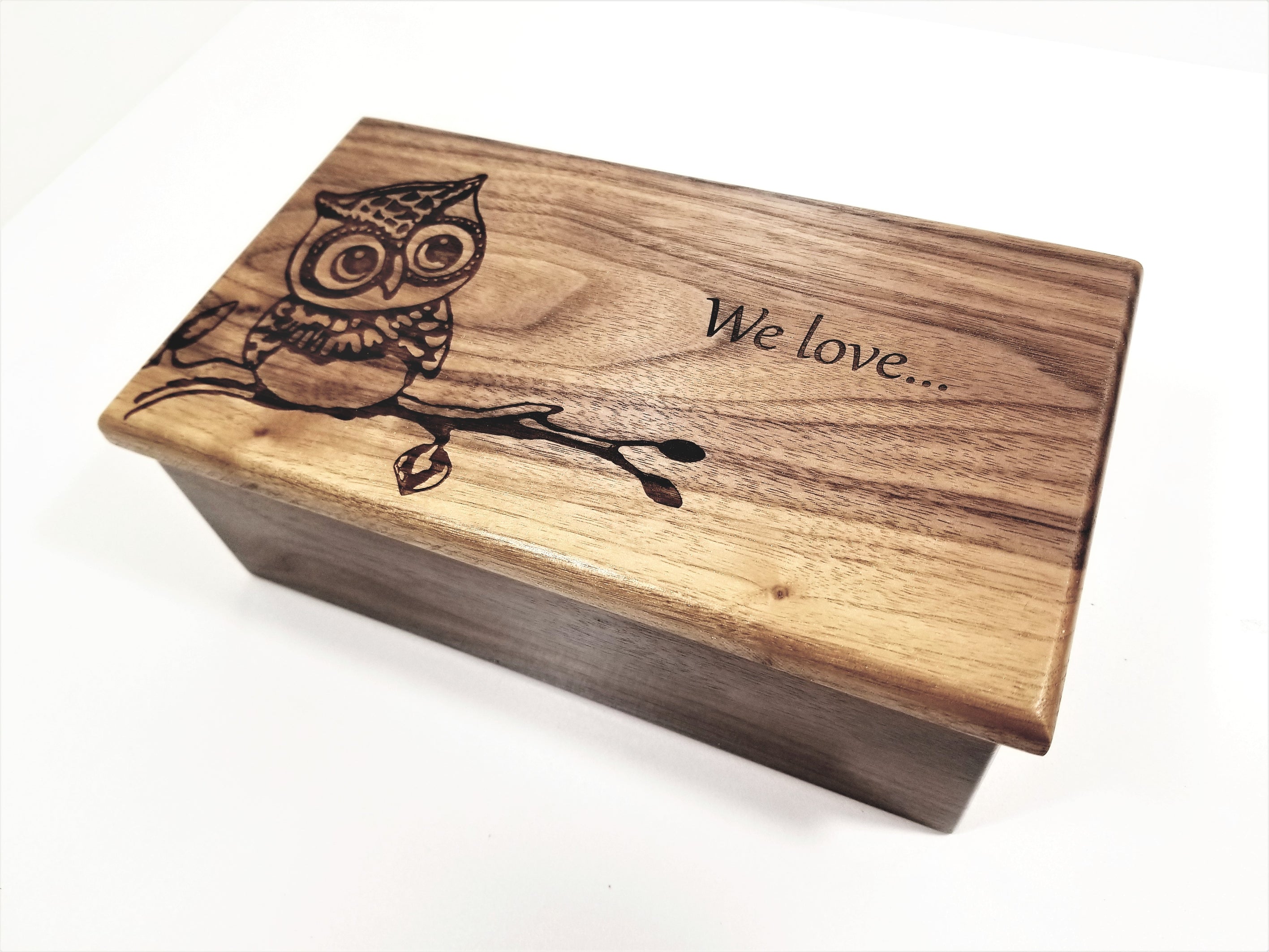 Owl Music Box Add Text, Personalized Custom Laser Engraved Traditional