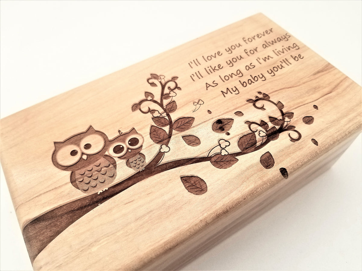 Personalized Cute Owl Traditional Music Box