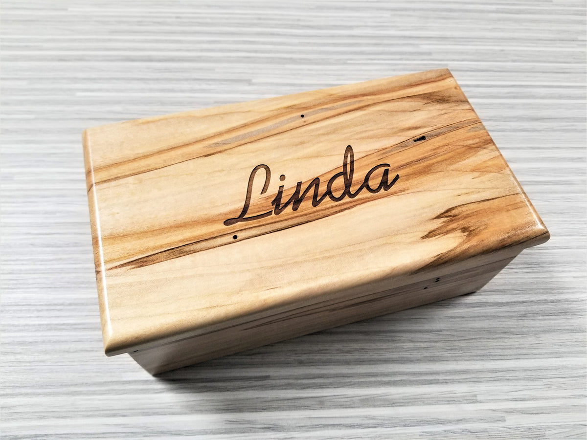 Personalized Wind-Up Wooden Music Box | Custom Engraved Hardwood