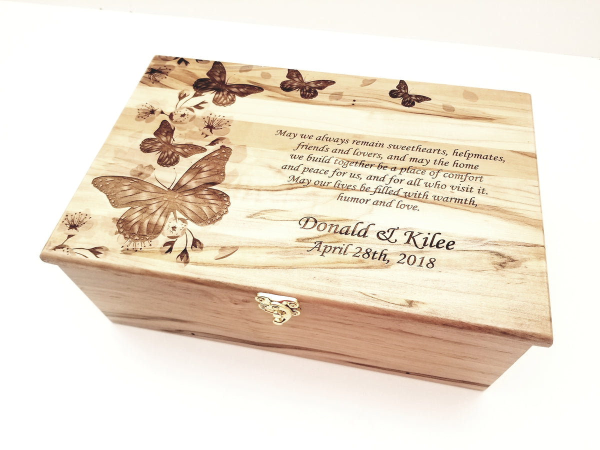 Custom Engraved Wooden Memory Box | Personalized Keepsake Boxes