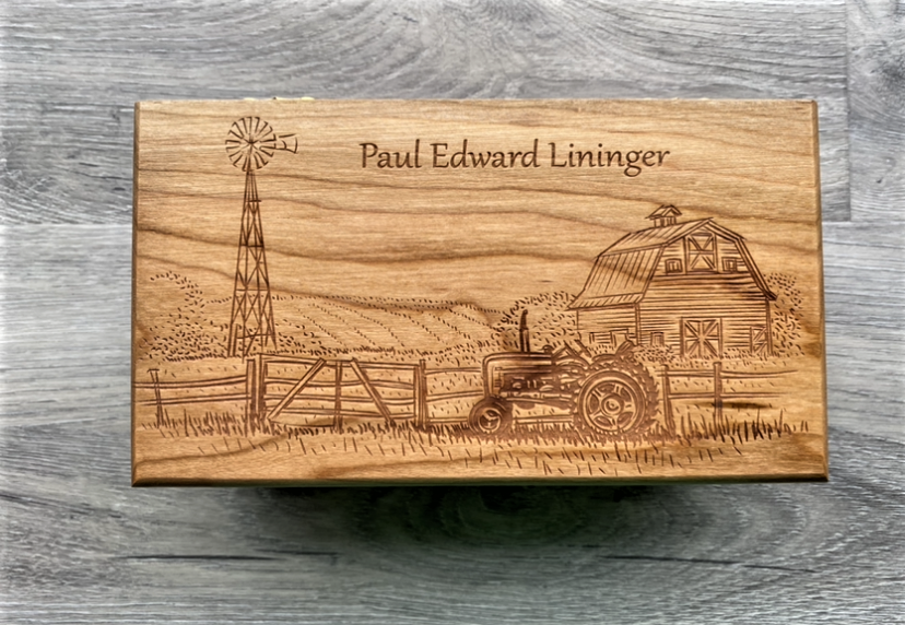 Personalized Wind-Up Wooden Music Box | Custom Engraved Hardwood